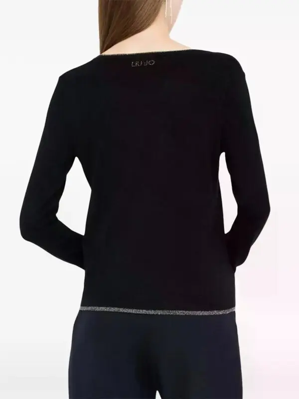 Liu Jo Jewel-button Cardigan With Lurex Trim