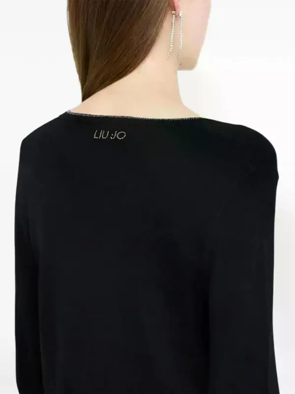 Liu Jo Jewel-button Cardigan With Lurex Trim