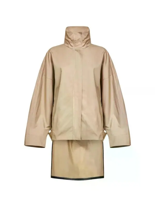 DARKPARK Asymmetric Batwing-sleeve Coat - Neutrals