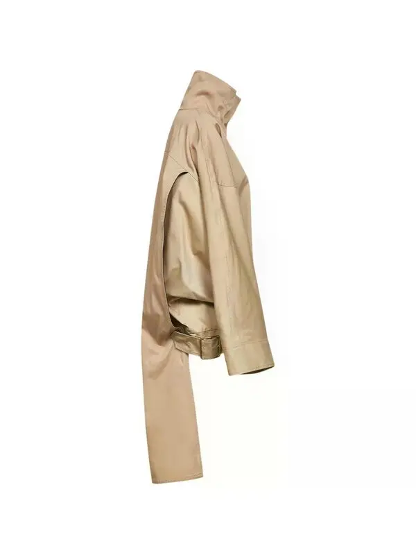 DARKPARK Asymmetric Batwing-sleeve Coat - Neutrals