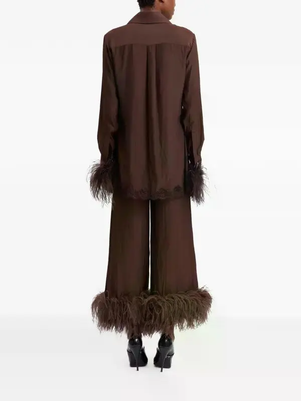 16Arlington Joelle Feather-trim Trousers