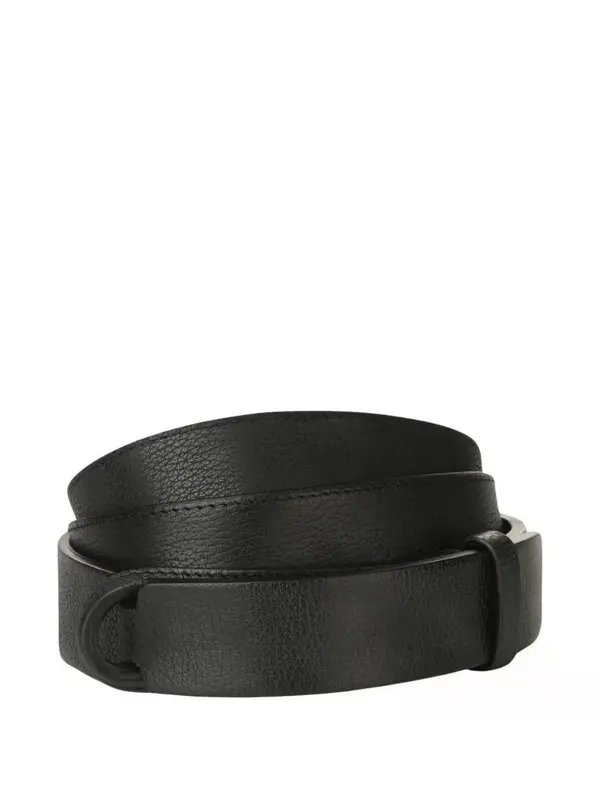 ORTIGNI Chevrette Leather Belt - Black