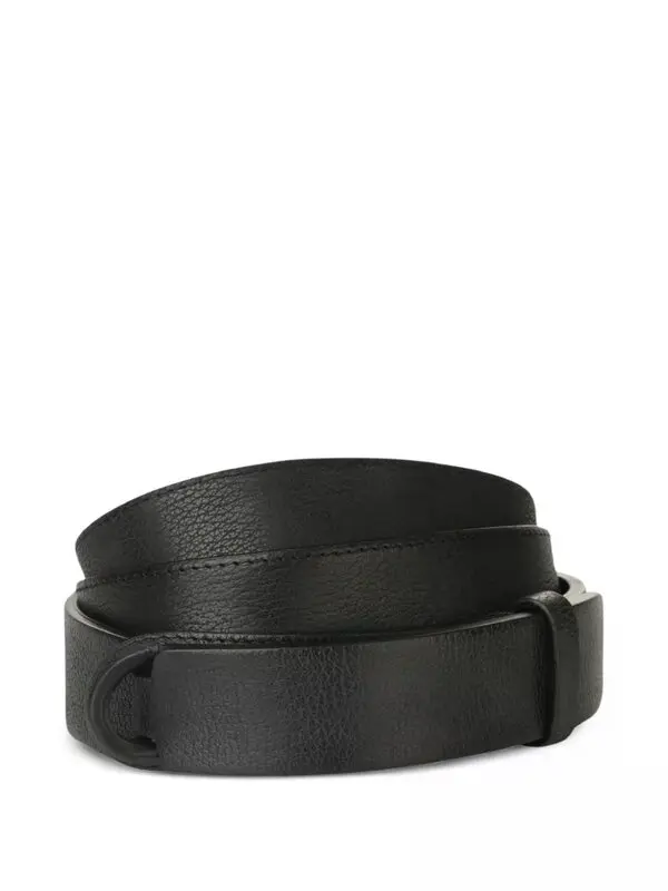 ORTIGNI Chevrette Leather Belt - Black