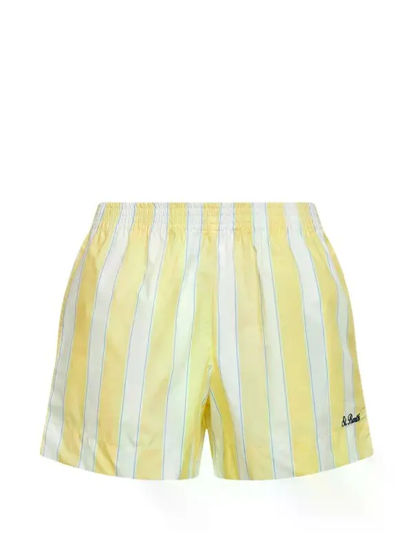 MC2 SAINT BARTH Striped Embroidered Shorts - Yellow
