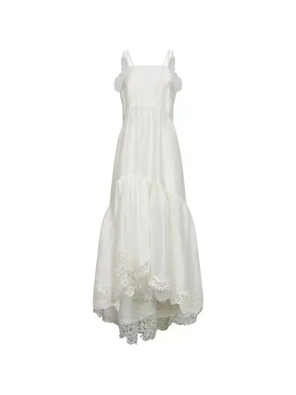 Maurizio Lace-embroidered Ruffled Dress