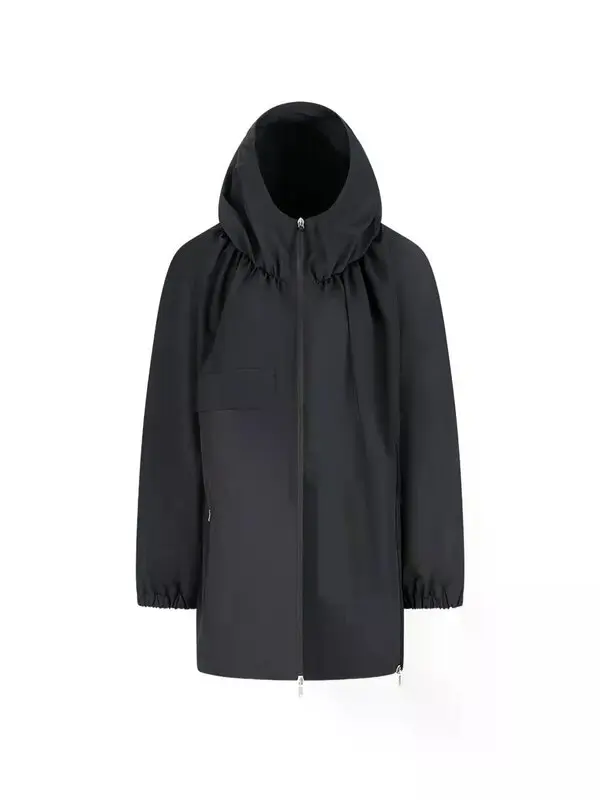 JIL SANDER Hooded Gathered Jacket - Black