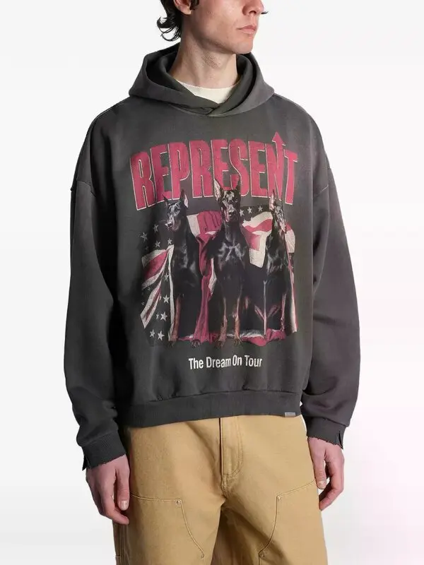 REPRESENT Graphic-print Hoodie - Grey