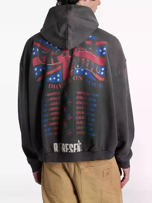 REPRESENT Graphic-print Hoodie - Grey