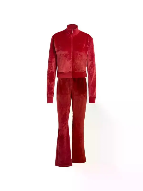 Adidas Velour Tracksuit - Red