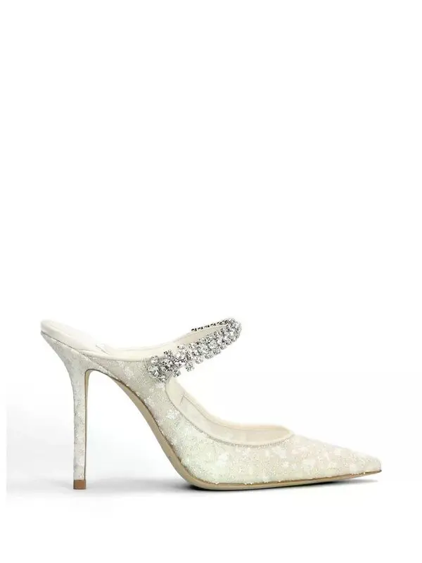 JIMMY CHOO Crystal-embellished Heeled Pumps - Neutrals