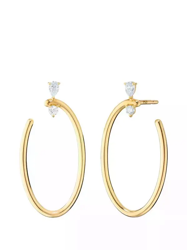 Monica Rich Kosann Large Galaxy Wrap Diamond Hoop Earrings - Gold