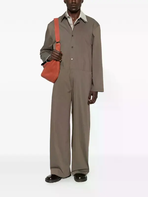 AMOMENTO Button-up Long-sleeve Jumpsuit