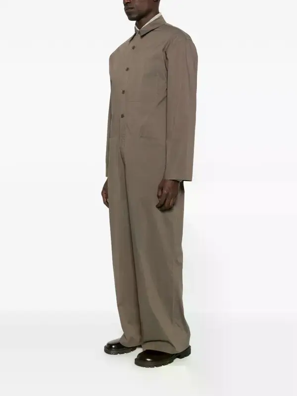 AMOMENTO Button-up Long-sleeve Jumpsuit