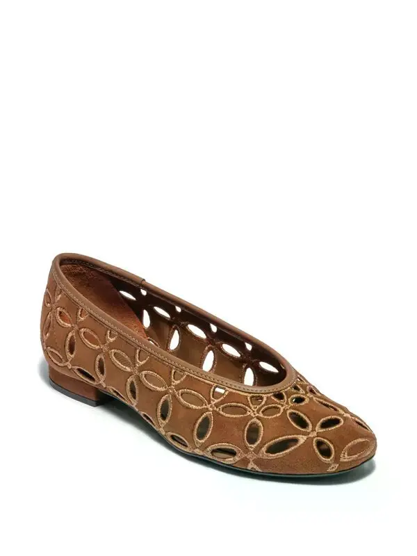 Bernardo Cut-out Ballet Flats - Brown