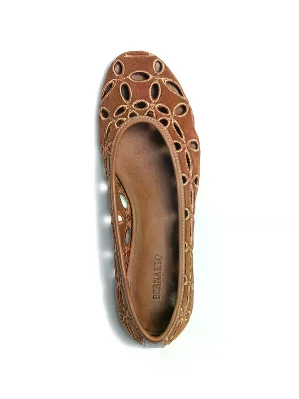Bernardo Cut-out Ballet Flats - Brown