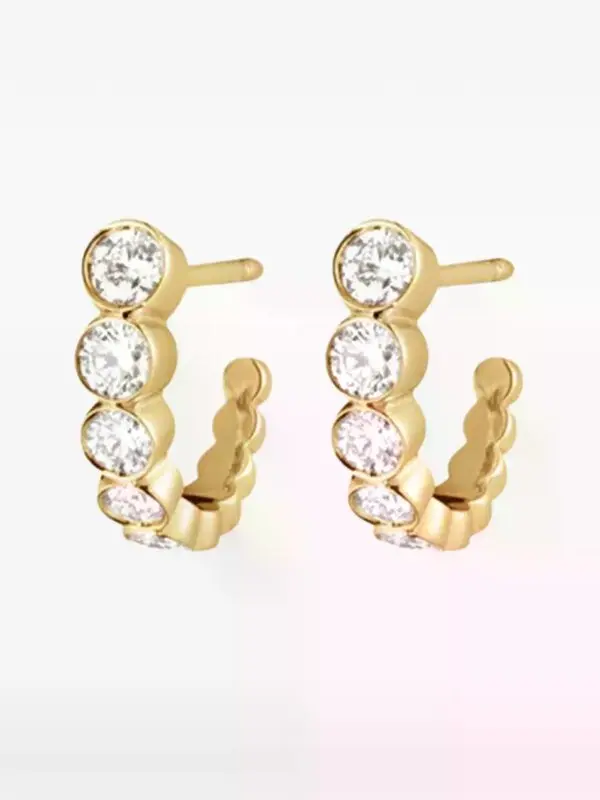 Sophie Bille Brahe Petite Boucle Diamond Earrings - Gold