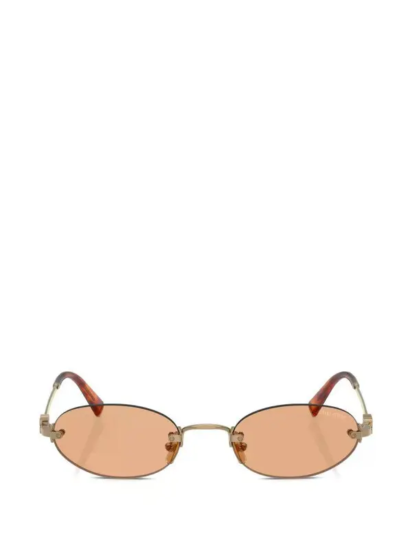 Miu Miu Oval-frame Sunglasses - Gold