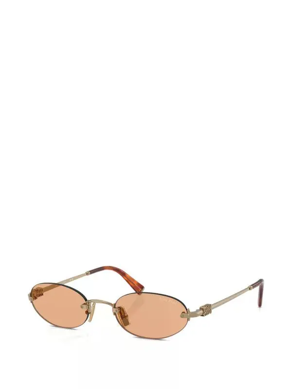 Miu Miu Oval-frame Sunglasses - Gold