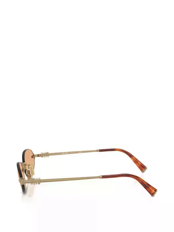 Miu Miu Oval-frame Sunglasses - Gold