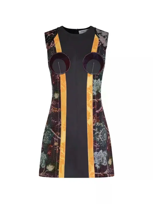 MARINE SERRE Tapestry-panel Moon Mini Dress