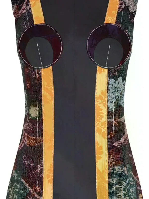 MARINE SERRE Tapestry-panel Moon Mini Dress