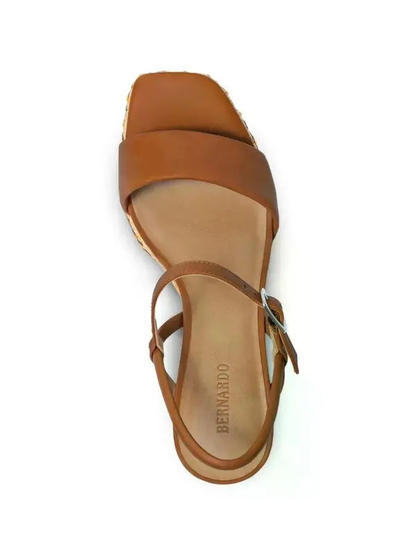 Bernardo Floral-embroidered Block-heel Sandals - Brown