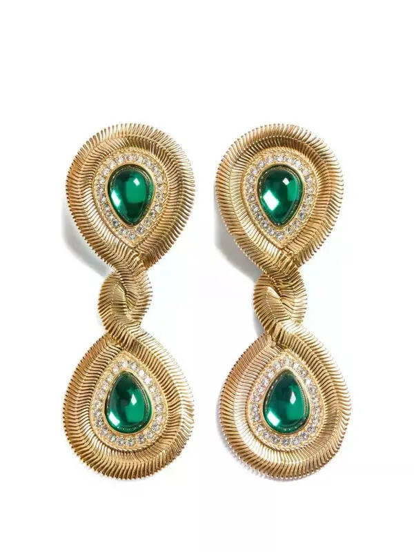 Valentino Garavani Pas Plus Earrings In Metal, Resin, And Swarovski® Crystals - Gold