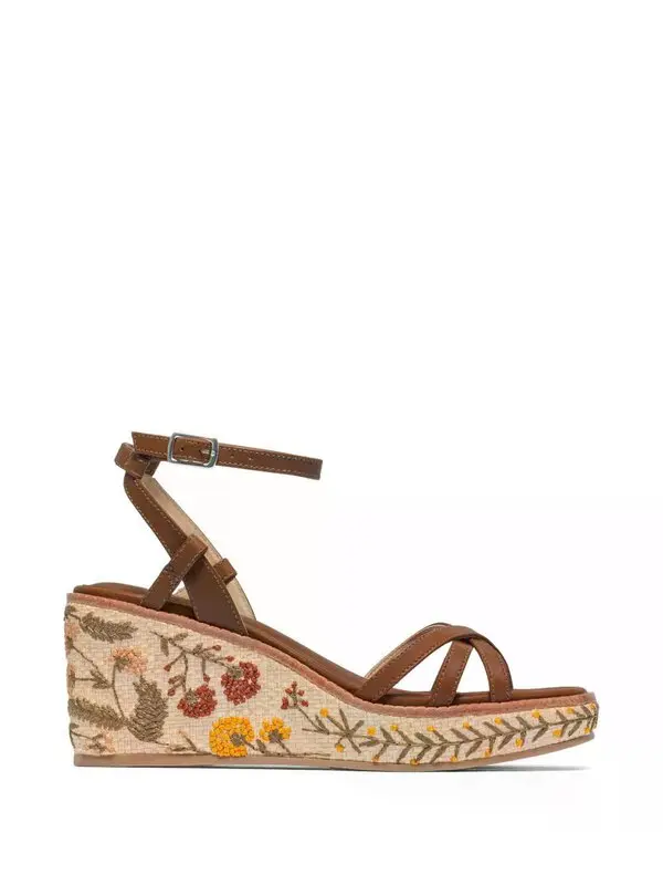 Bernardo Cairo Floral Wedge Espadrilles - Brown