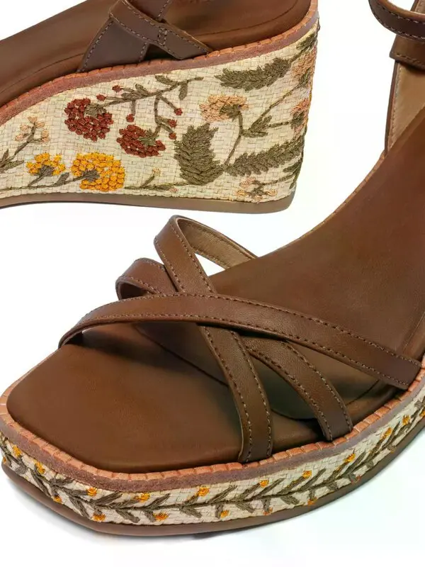 Bernardo Cairo Floral Wedge Espadrilles - Brown