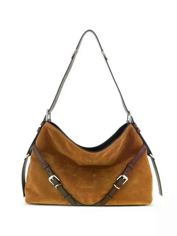 Givenchy Medium Voyou Suede Shoulder Bag - Brown