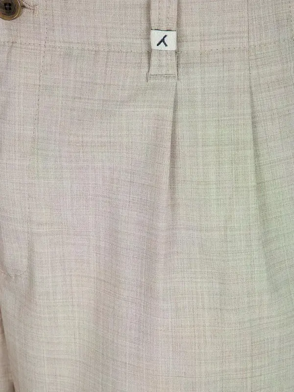 MYTHS Pleated Slub-texture Trousers - Neutrals