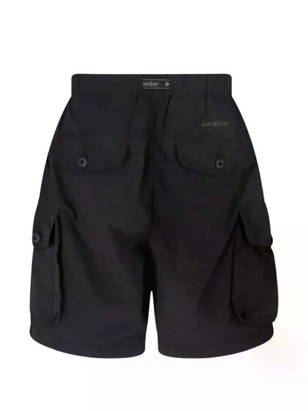 AND WANDER Belted Cargo Shorts - Black