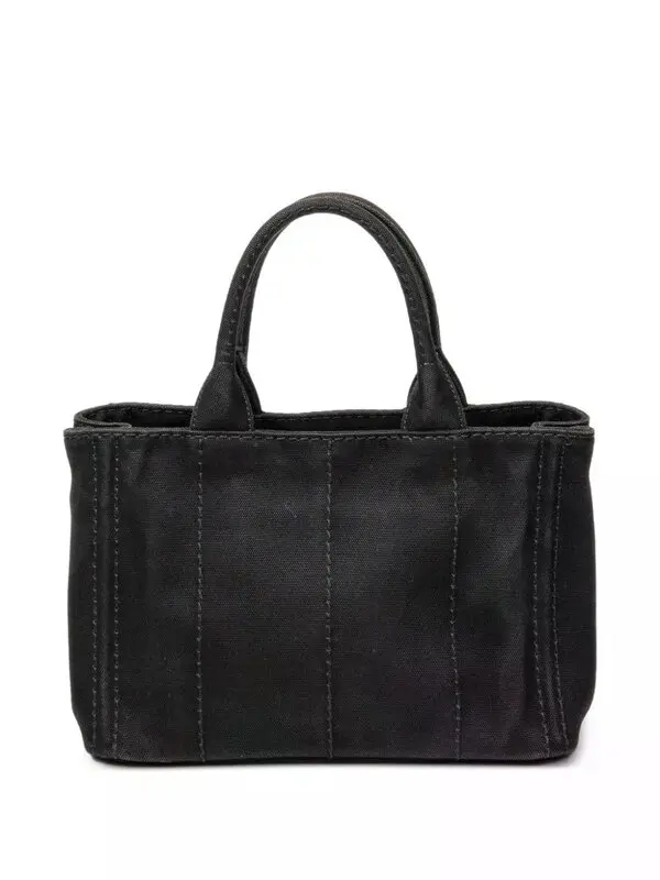 Prada Logo Print Tote Bag - Black