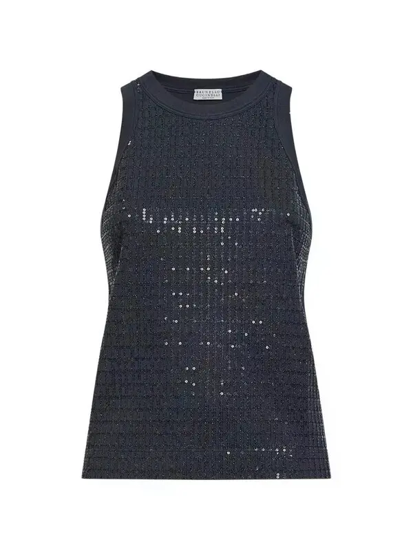 Brunello Cucinelli Sequin-embroidered Racerback Top