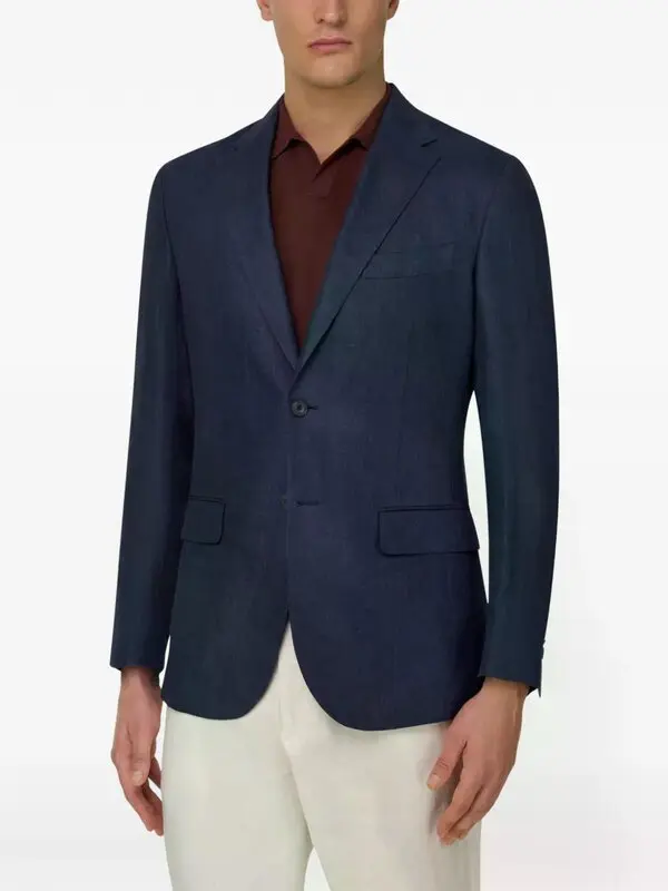 Boggi Milano Micro Textured Jacket In Pure Linen