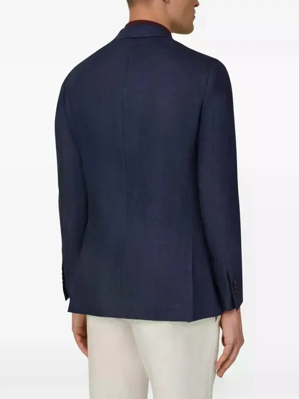Boggi Milano Micro Textured Jacket In Pure Linen