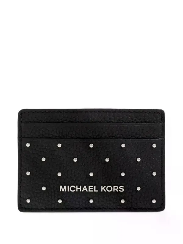 Michael Kors Jet Set Stud-embellished Card Holder - Black