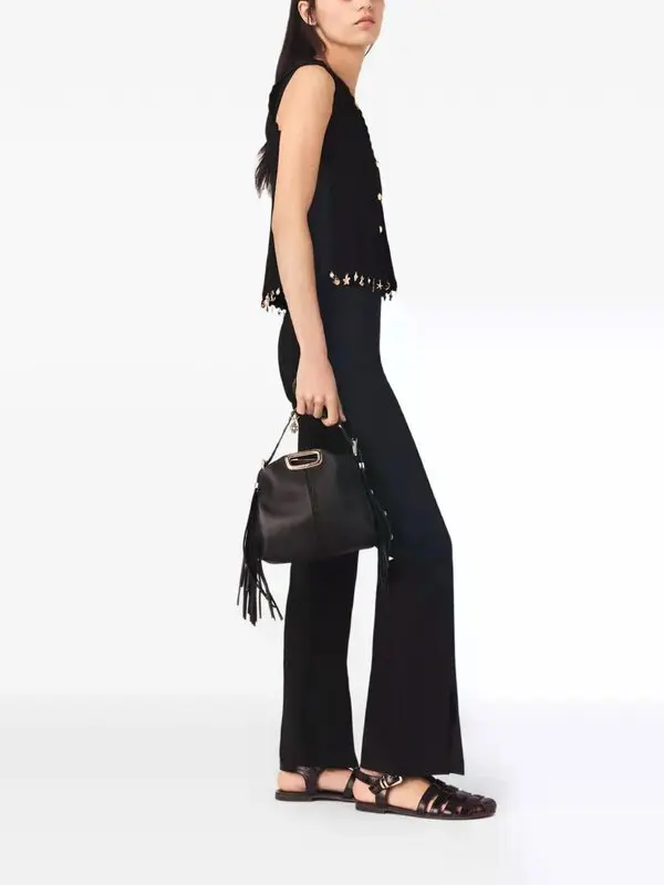 Maje Flared Trousers With Slit Hems
