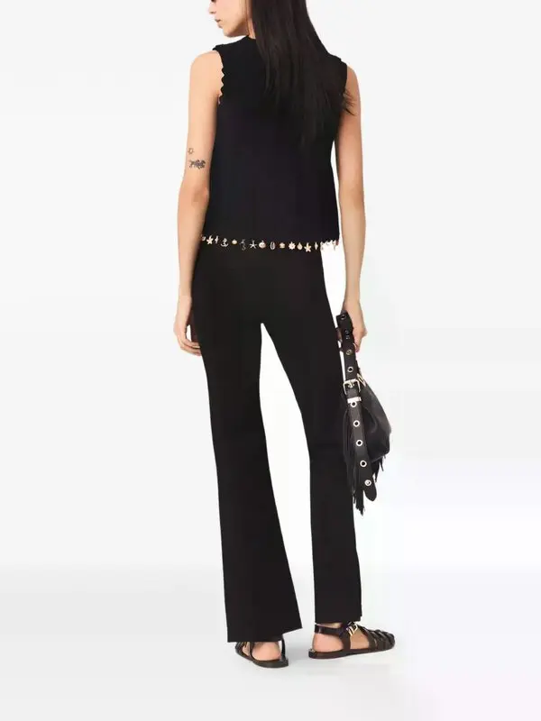 Maje Flared Trousers With Slit Hems