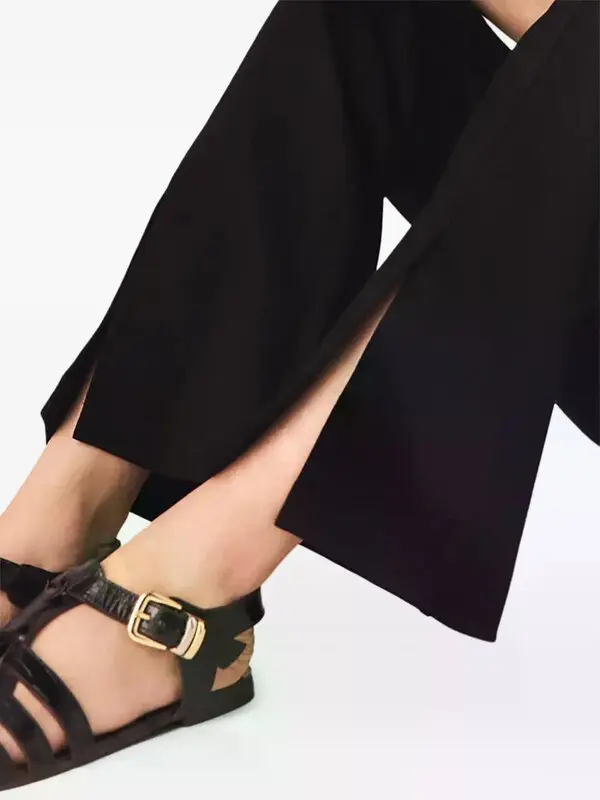 Maje Flared Trousers With Slit Hems