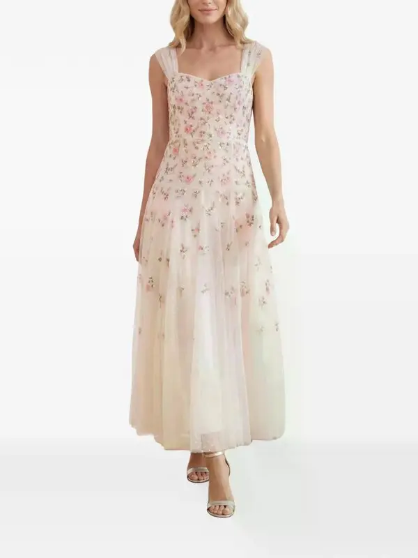 NEEDLE & THREAD Mayflower Ditsy Embroidered Gown