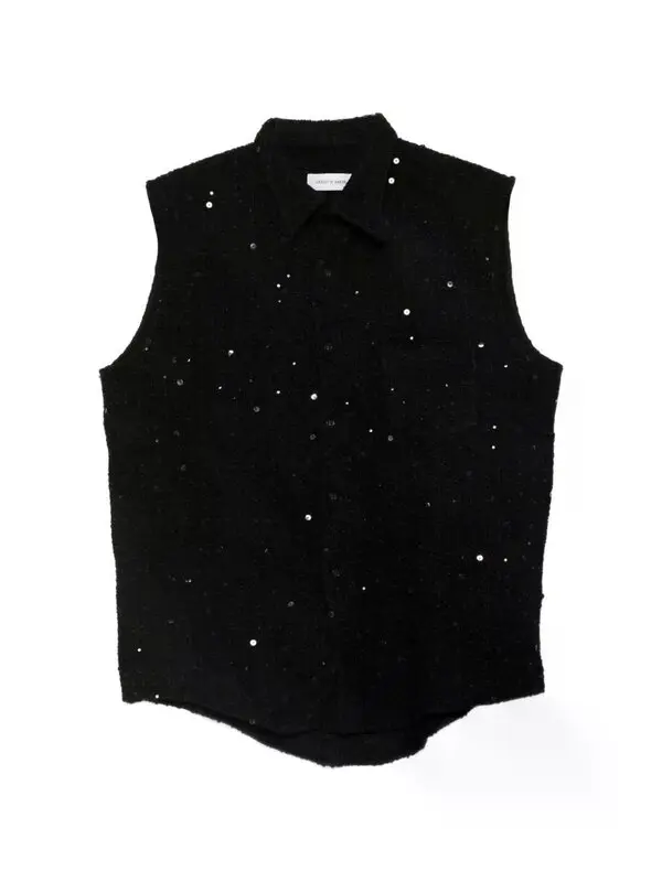 ERNEST W. BAKER Sequin-embellished Sleeveless Shirt