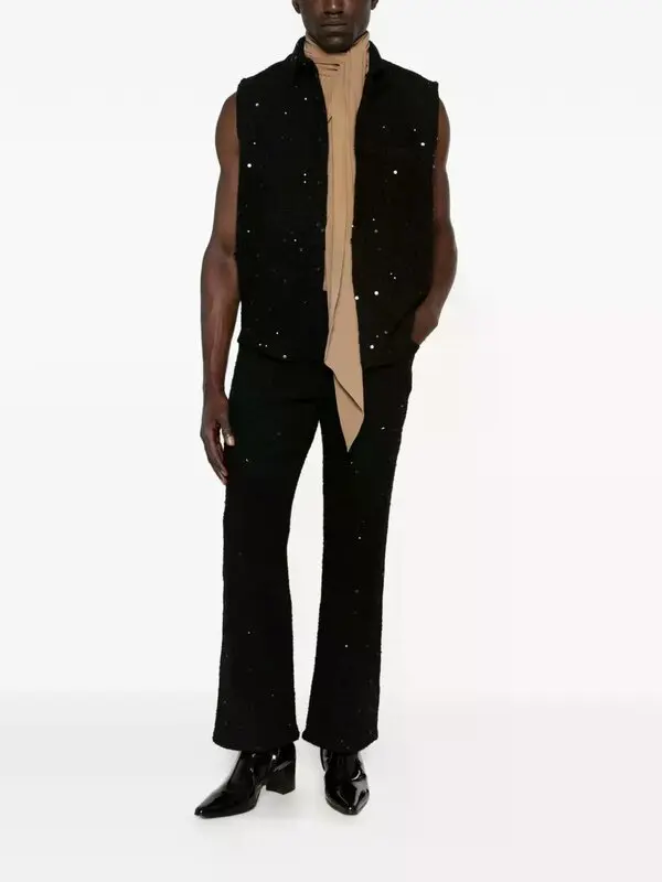 ERNEST W. BAKER Sequin-embellished Sleeveless Shirt