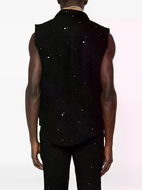 ERNEST W. BAKER Sequin-embellished Sleeveless Shirt