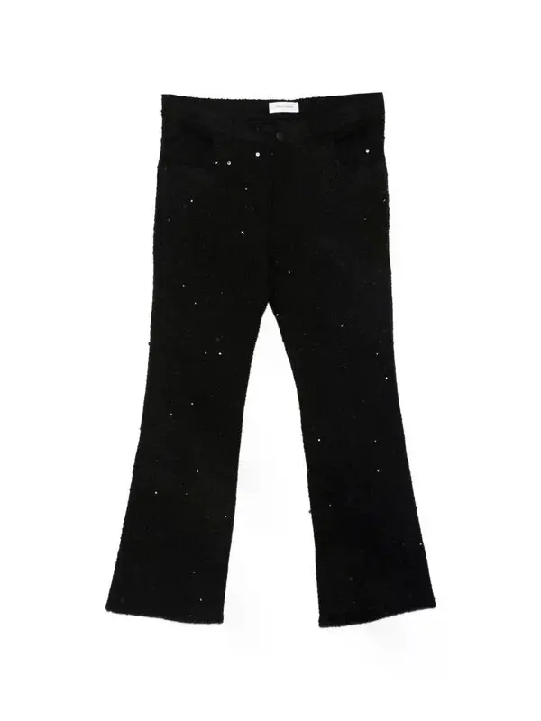 ERNEST W. BAKER Sequin-embellished Bouclé-knit Trousers
