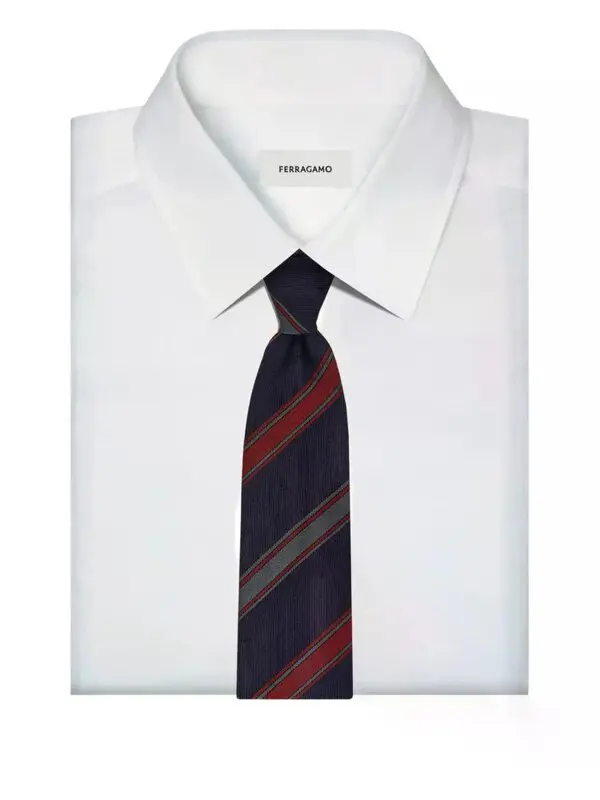 FERRAGAMO Jacquard Striped-pattern Neck Tie