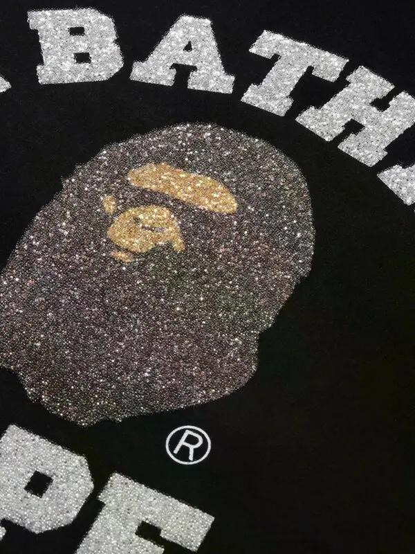 A BATHING APE Ape Head Glitter T-shirt - Black