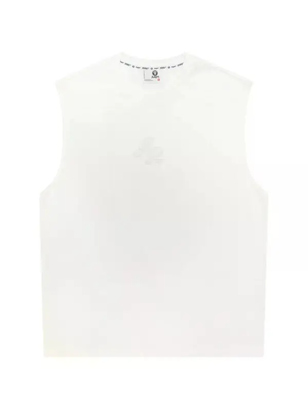 AAPE BY *A BATHING APE Logo-embroidered Tank Top - White