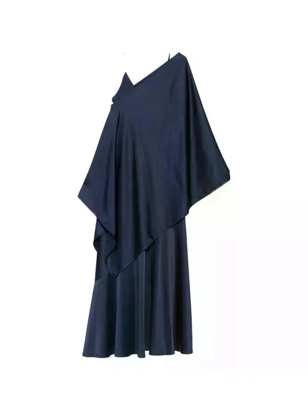 Max Mara Calante Asymmetric Draped Dress - Blue