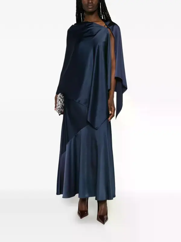 Max Mara Calante Asymmetric Draped Dress - Blue